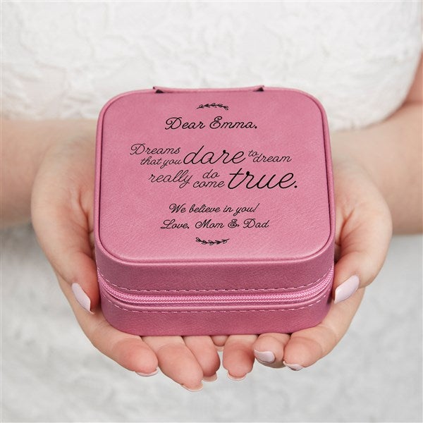 Personalized Leatherette Jewelry Case - Inspiration For Her