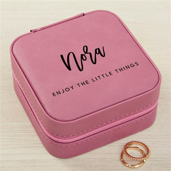 Personalized Leatherette Jewelry Case - Scripty Style