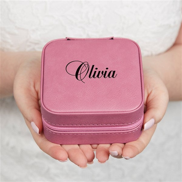 Beautiful Reflections Personalized Leatherette Jewelry Case -Pink