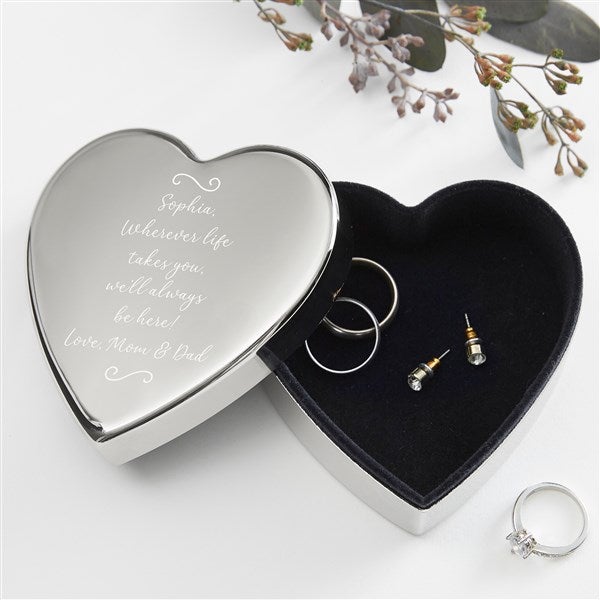 Personalized Silver Heart Keepsake Box - Write Your Own Message