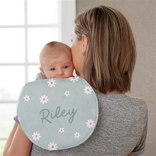Retro Daisy Personalized Burp Cloths - Set of 2