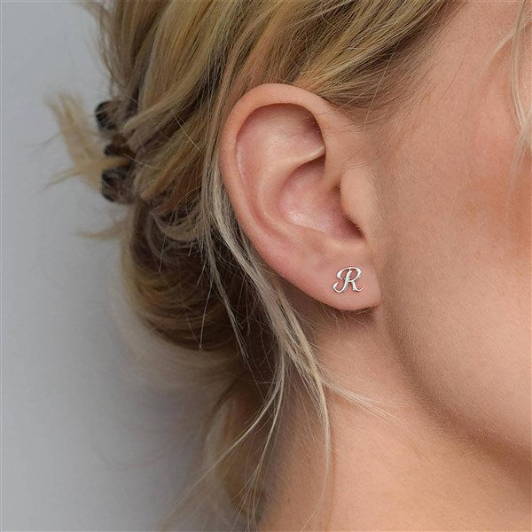 Personalized Initial Script Stud Earrings