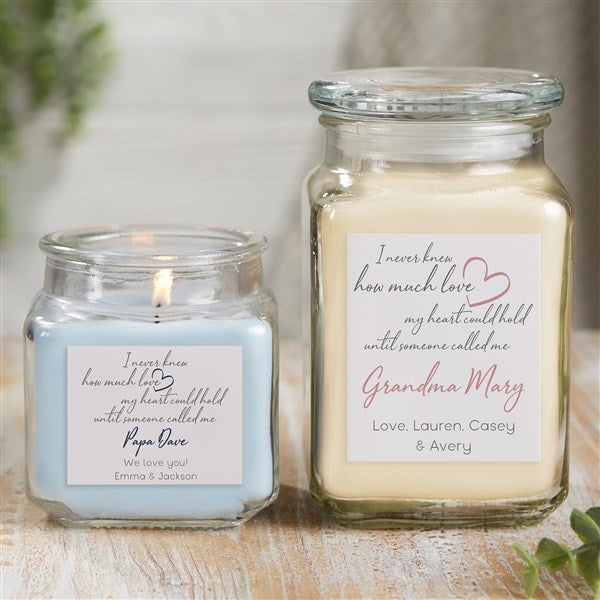 Grandparent Love Personalized Scented Glass Candle Jar