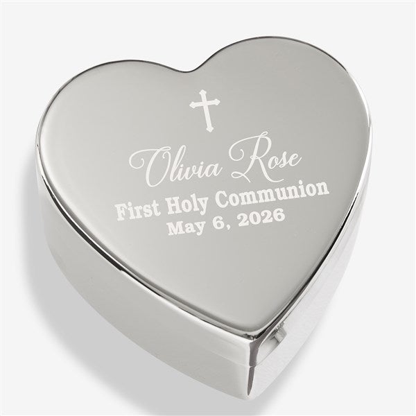 Personalized Silver Heart Keepsake Box - God Bless