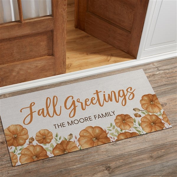 Seasonally Script Personalized Fall Doormats - Oversized