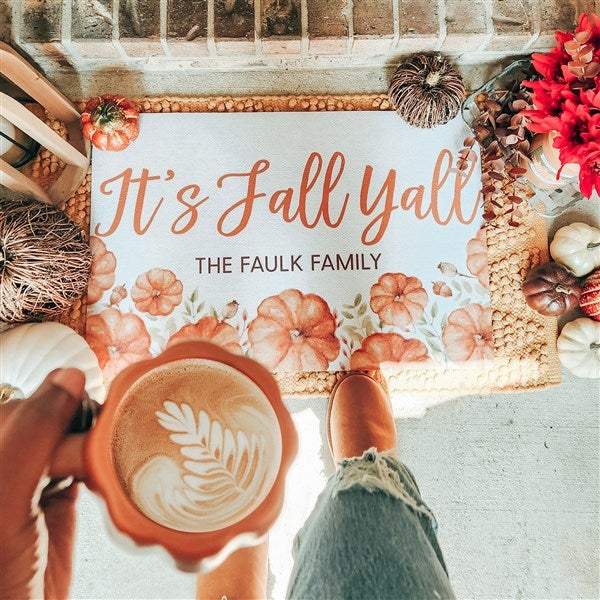Seasonally Script Personalized Fall Doormats