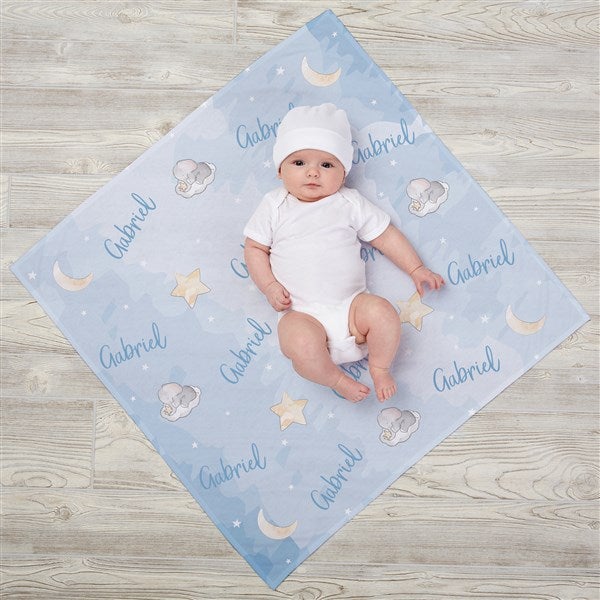 Baby Elephant Personalized Receiving Blanket