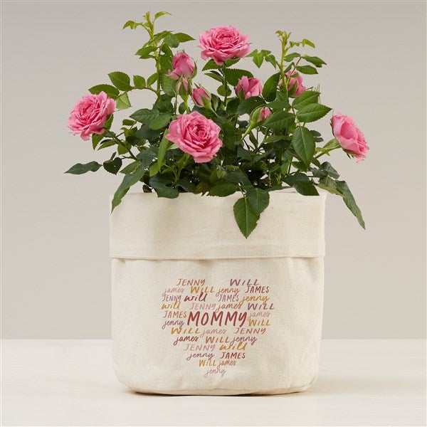 Personalized Canvas Flower Planter - Grateful Heart