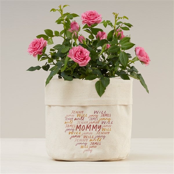 Personalized Canvas Flower Planter - Grateful Heart - Large