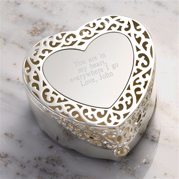 Engraved Scroll Heart Keepsake Box for Mom