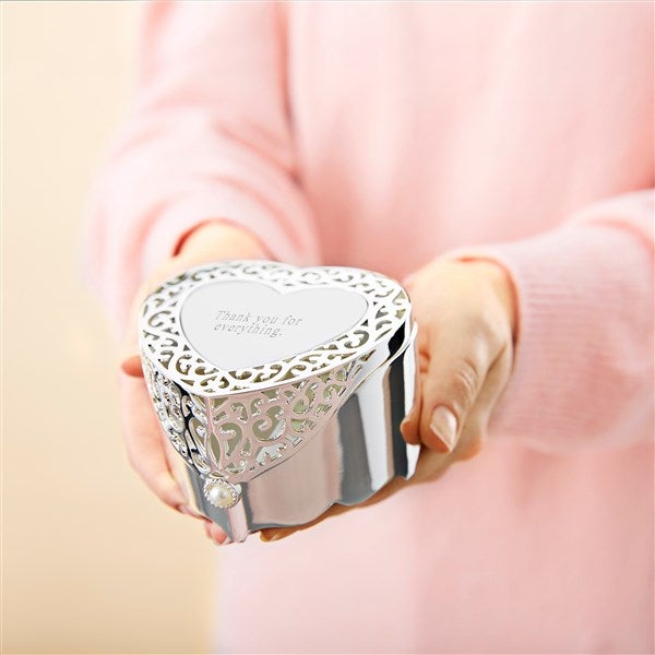 Engraved Scroll Heart Keepsake Box for Mom