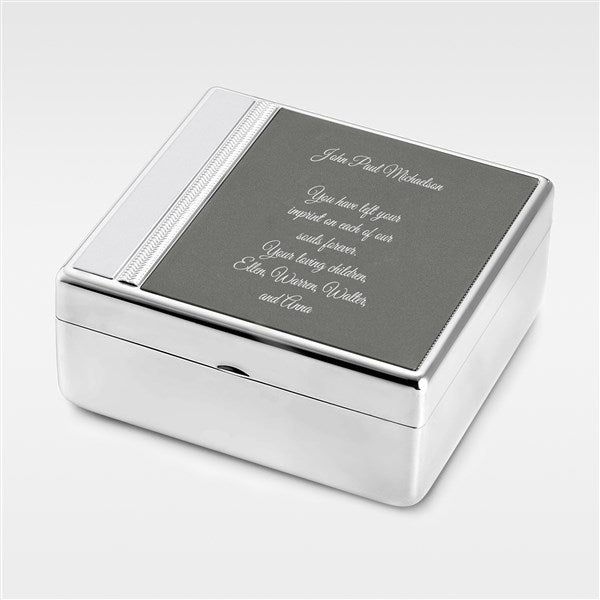 Engraved for Dad- Silver and Gunmetal Keepsake Box
