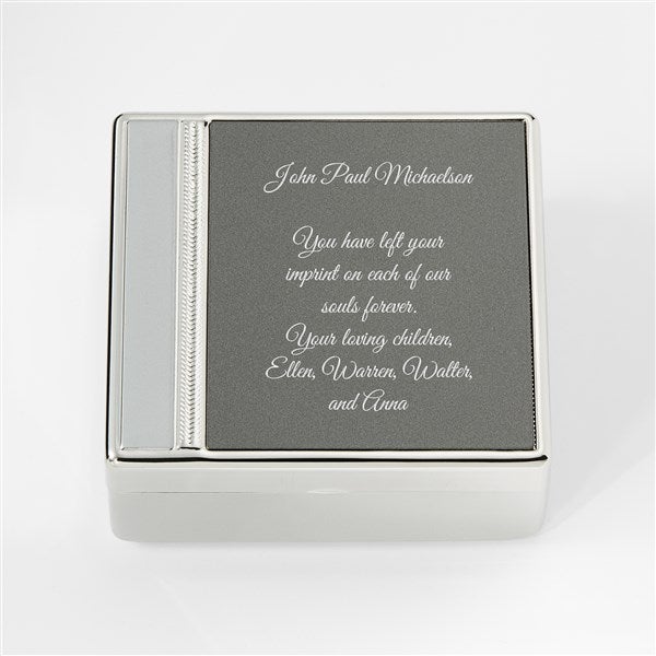 Engraved for Dad- Silver and Gunmetal Keepsake Box