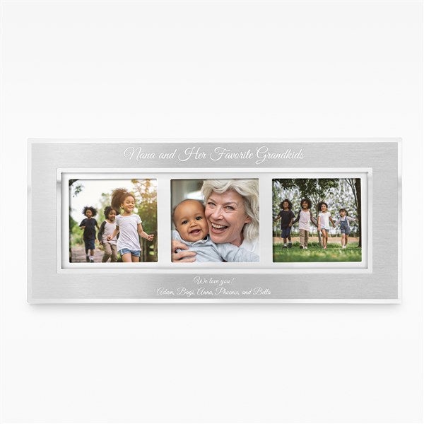 Engraved for Grandma- Flat Iron Three Picture Frame