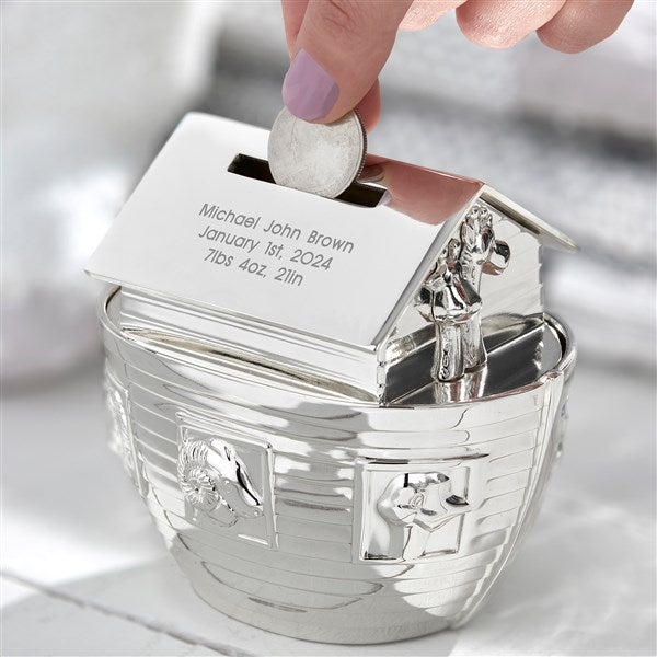 Engraved Children's Metal Noah's Ark Bank