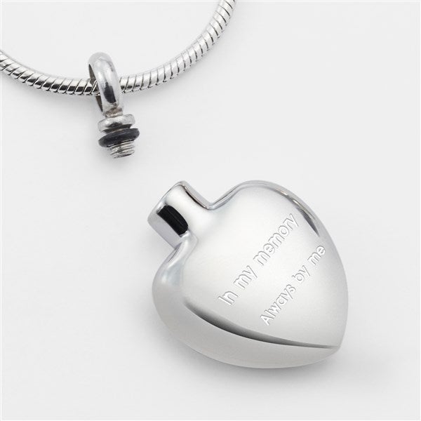 Engraved Memorial Heart Urn Necklace