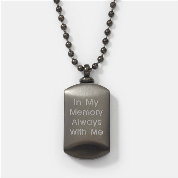 Engraved Memorial Dog Tag Urn Necklace