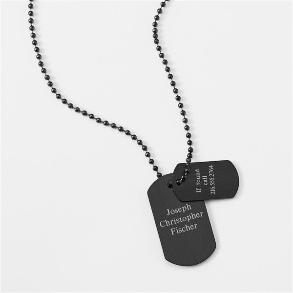 Engraved Kids Gunmetal Double Dog Tag