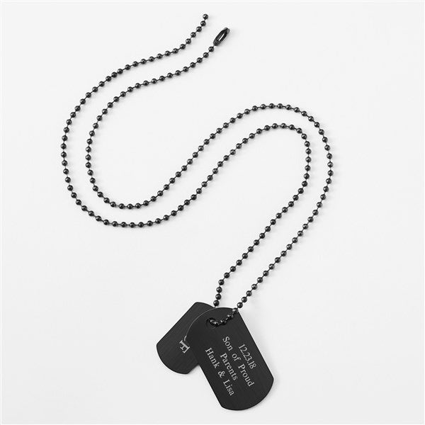 Engraved Kids Gunmetal Double Dog Tag