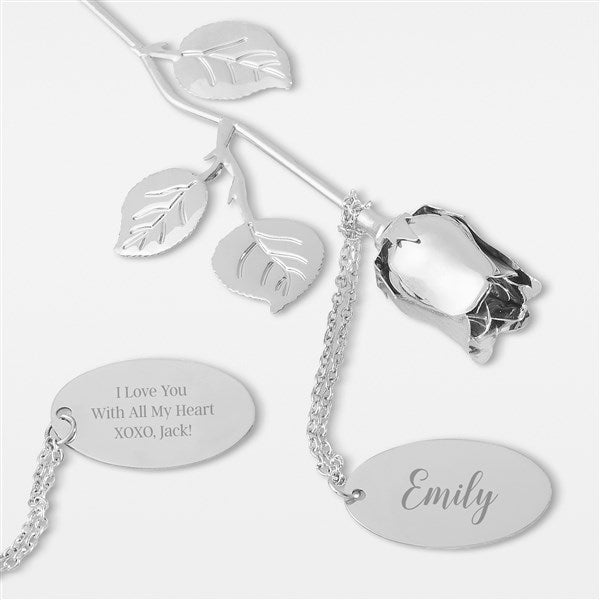 Engraved Keepsake Silver Rose For Her