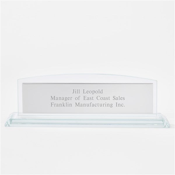 Engraved Office Glass and Steel Name Plate
