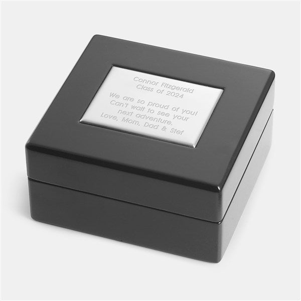 Engraved Graduation Silver Photo Memento Pocket Watch and Box