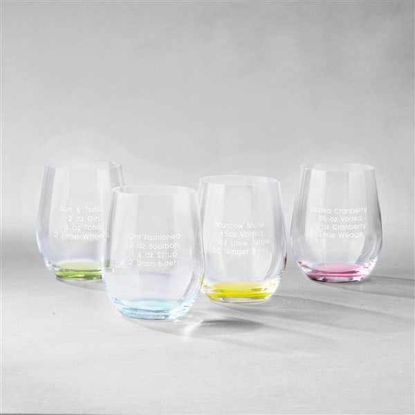 Engraved Riedel O' Happy Cocktail Glass Set