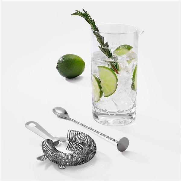 Engraved Romantic Mixing Glass Set