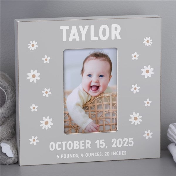 Retro Daisy Personalized Baby Picture Frame
