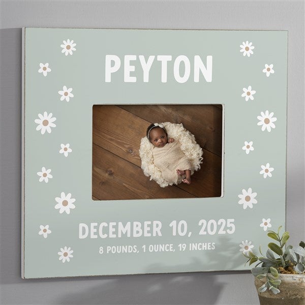 Retro Daisy Personalized Baby 4x6 Box Frame- Horizontal