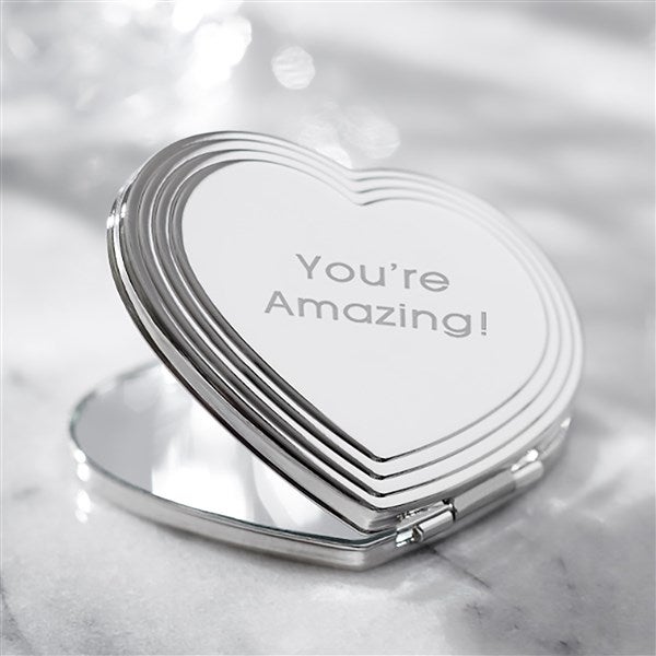 Personalized Heart Compact Mirror