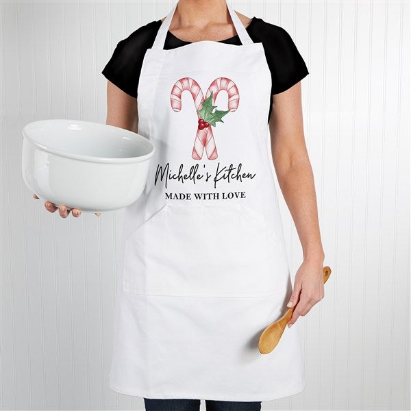 Candy Cane Kitchen Personalized Christmas Apron