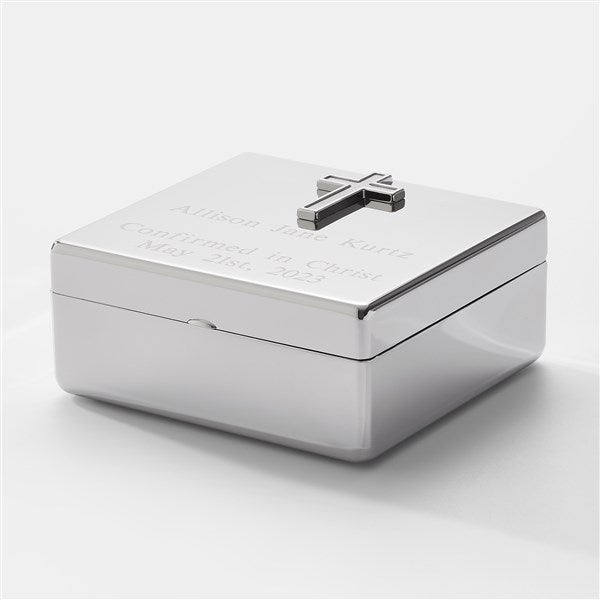 Engraved Confirmation Cross Keepsake Box