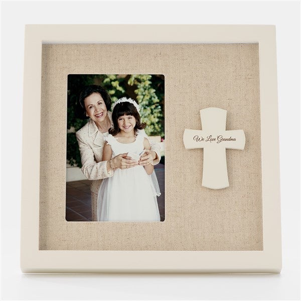 Engraved Grandma's Cross Picture Frame
