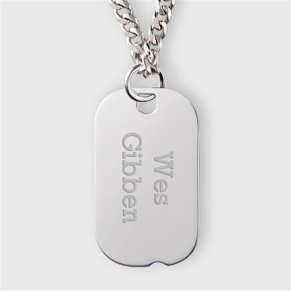 Engraved Sterling Silver Graduation Dog Tag - Horizontal