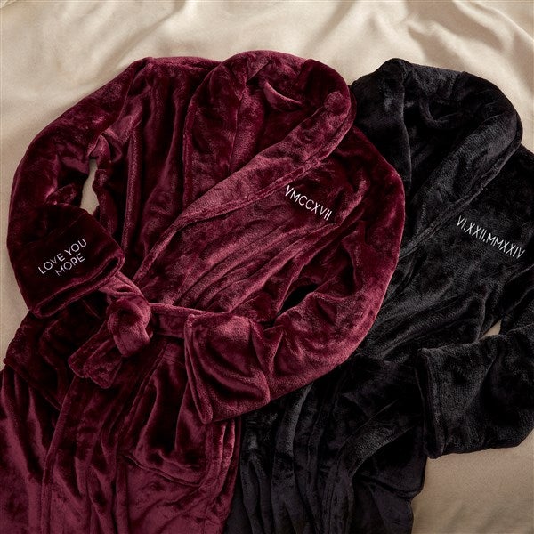 Romantic Date Embroidered Fleece Robes