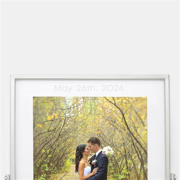 Engraved Silver Floating 5x7 Wedding Picture Frame