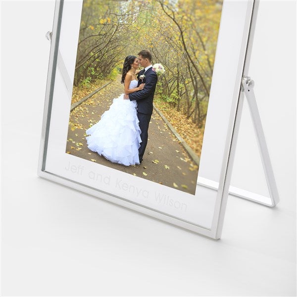 Engraved Silver Floating 5x7 Wedding Picture Frame