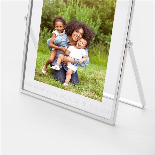 Engraved Silver Floating 5x7 Picture Frame for Her