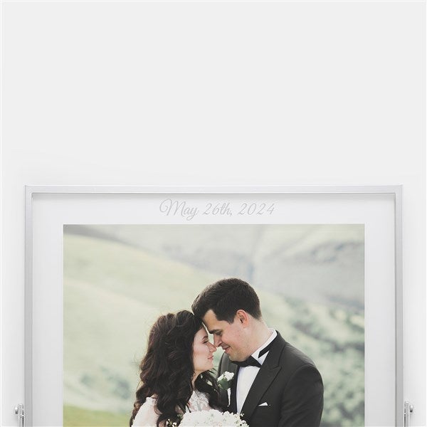 Engraved Silver Floating Wedding Large Picture Frame 8x10