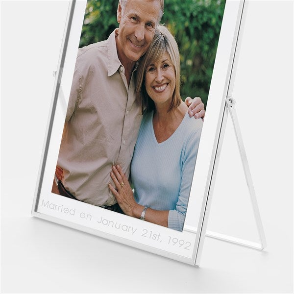 Engraved Silver Floating Large Anniversary Picture Frame 8x10