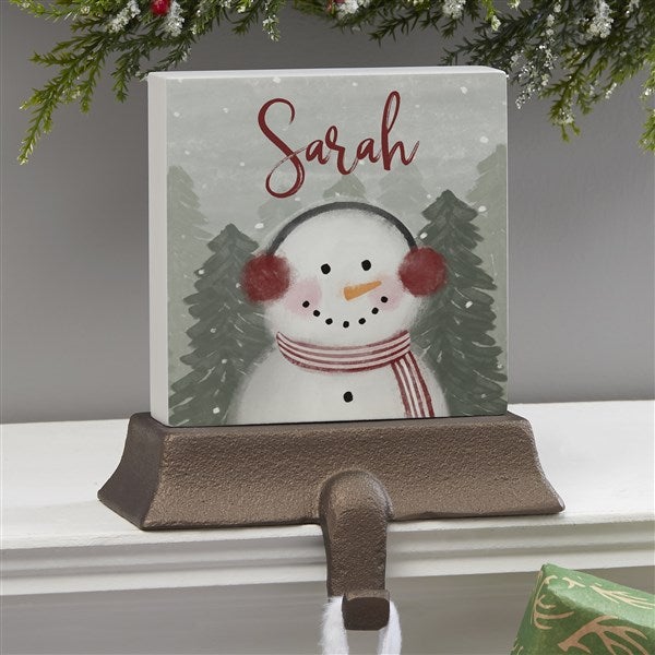 Watercolor Snowman Personalized Stocking Holder
