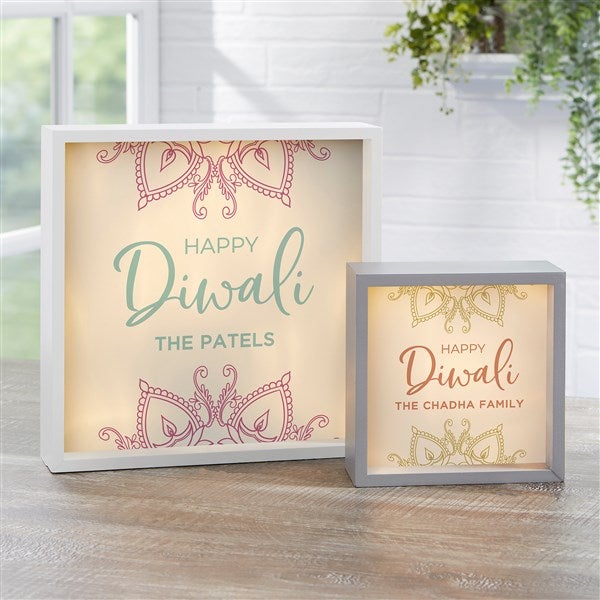 Diwali Personalized LED Light Shadow Box