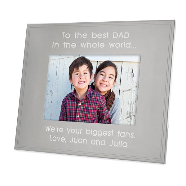 Engraved Dad's Tremont Gunmetal 4x6 Picture Frame - Horizontal/Landscape