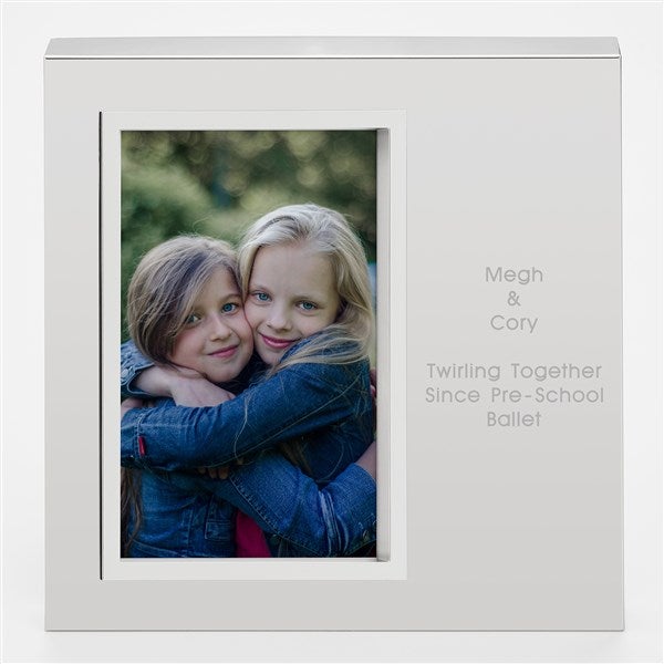 Engraved Friends Silver Uptown 4x6 Picture Frame- Vertical/Portrait