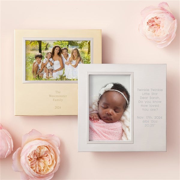 Engraved Friends Silver Uptown 4x6 Picture Frame- Vertical/Portrait