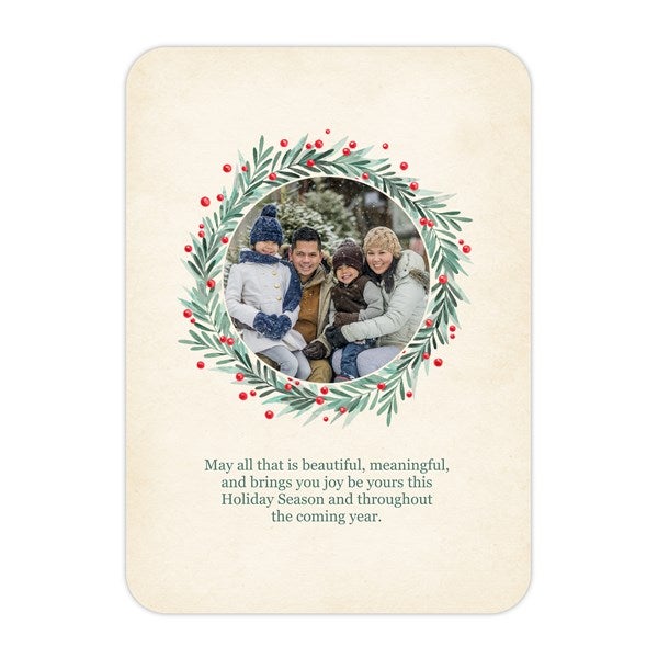 Wreath Initial Personalized Christmas Cards