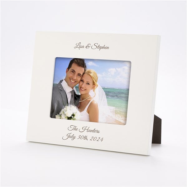 Engraved Wedding White 5x7 Picture Frame- Horizontal/Landscape