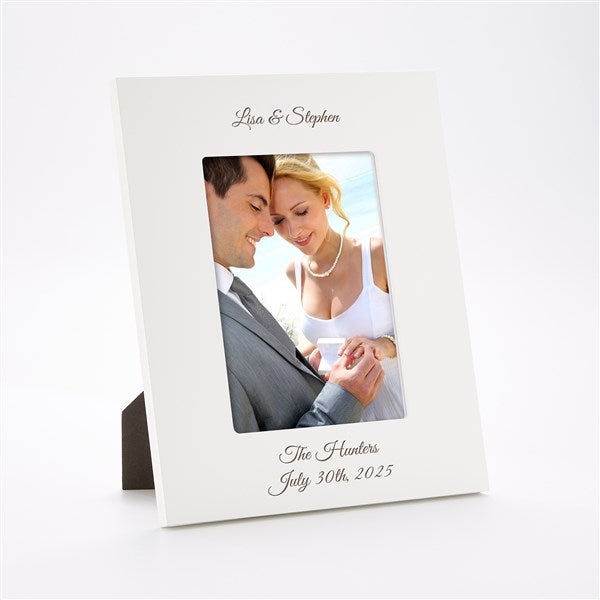 Engraved Wedding White 5x7 Picture Frame- Vertical/Portrait