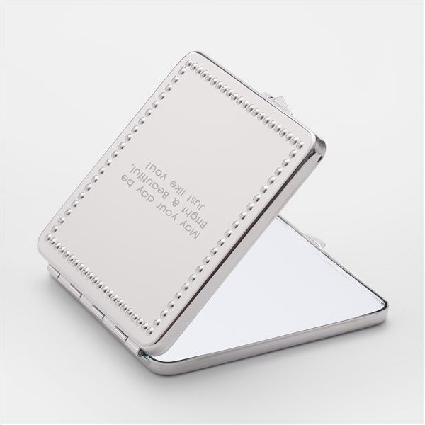 Engraved Birthday Beaded Square Compact Mirror